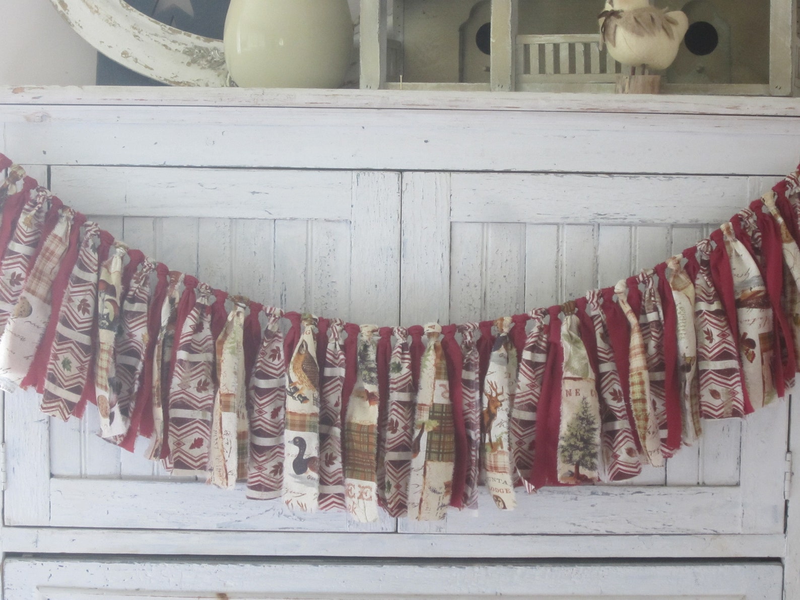 Rustic Fabric Garland Fall Garland Rag Tie Garland With - Etsy