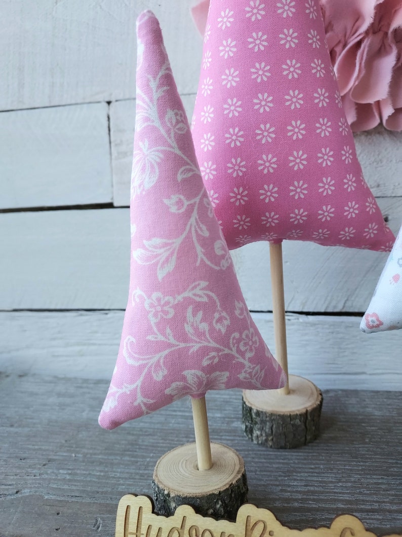 Light Pink Whimsy Trees, Set of 3 Whimsical Fabric Trees, Baby Girl ...