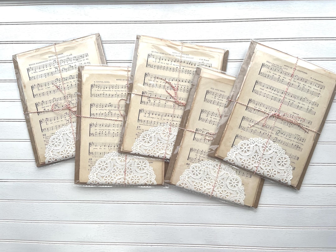 Vintage Church Hymnal Pages, 20 Music Page Mini Bundles for Junk ...