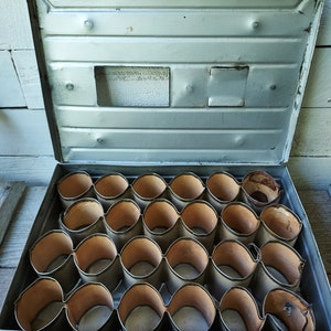 Metal Egg Box, Vintage 1920s, Tin Shipping Crate for Eggs, Egg Dividers ...