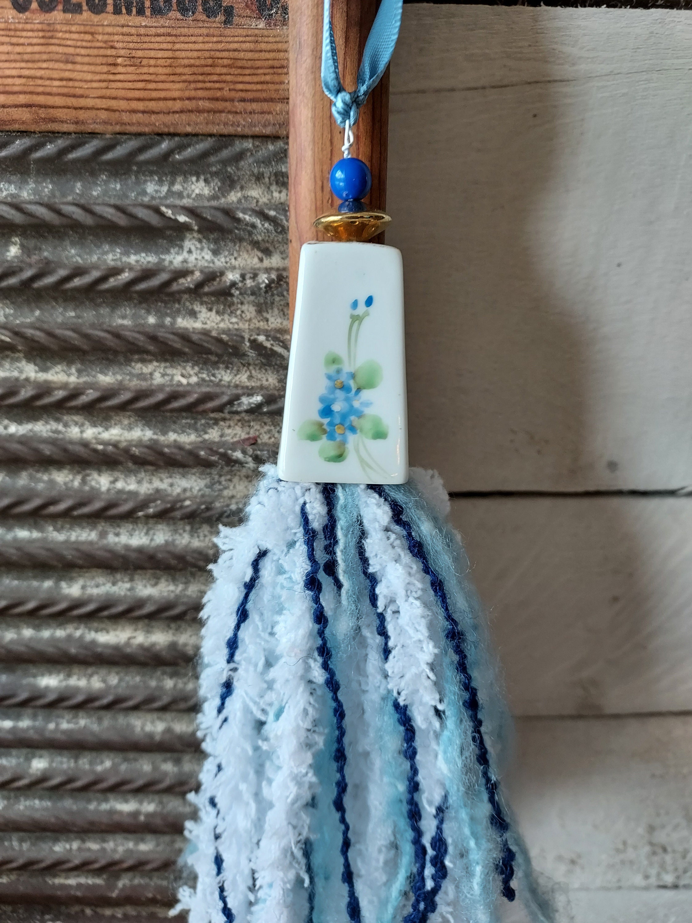 Vintage Salt Shaker Tassel, Yarn Tassel, Nippon Salt Shaker, Decorator ...