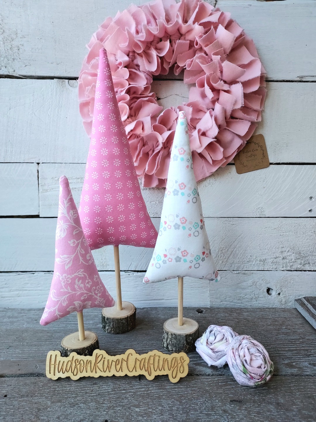 Light Pink Whimsy Trees, Set of 3 Whimsical Fabric Trees, Baby Girl ...
