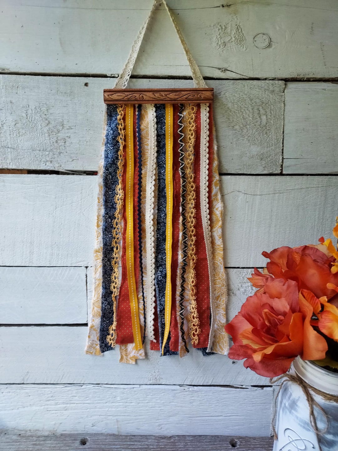 Rustic Fall Fabric Wall Hanging in Autumn Colors - Etsy
