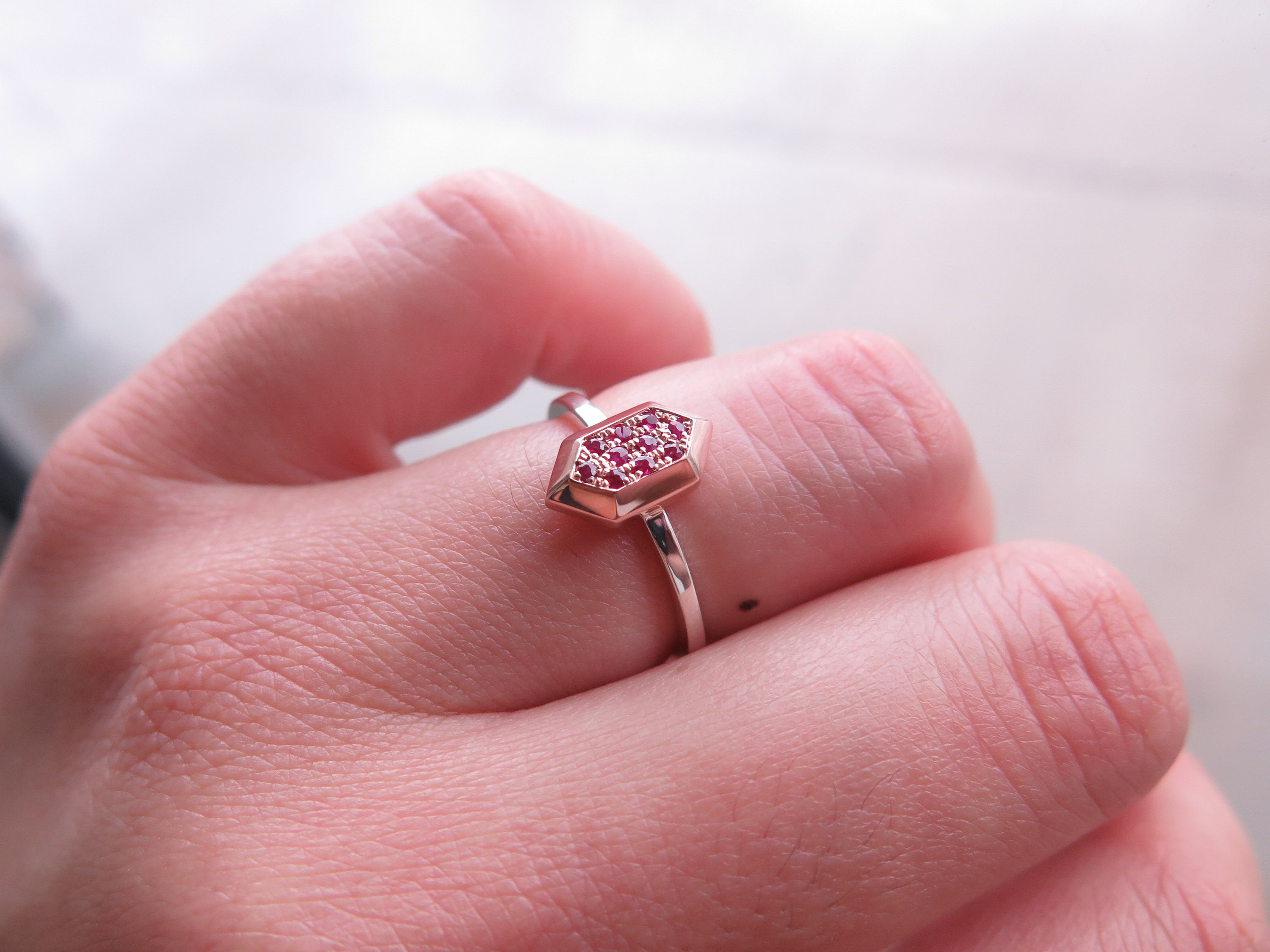 10K Rose Gold and Ruby Rupee Ring Legend of Zelda inspired | Etsy