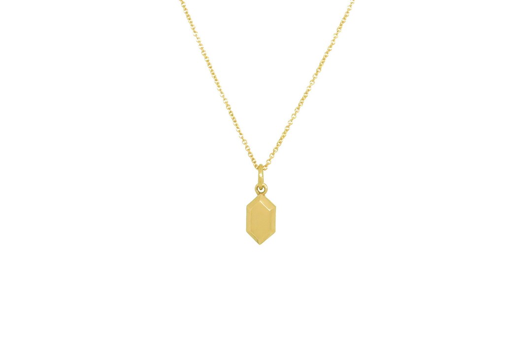 Small Yellow Gold Rupee Pendant With Chain - Etsy