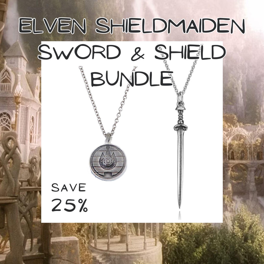 Elf Shield Maiden Sword and Shield Necklace Bundle - Etsy