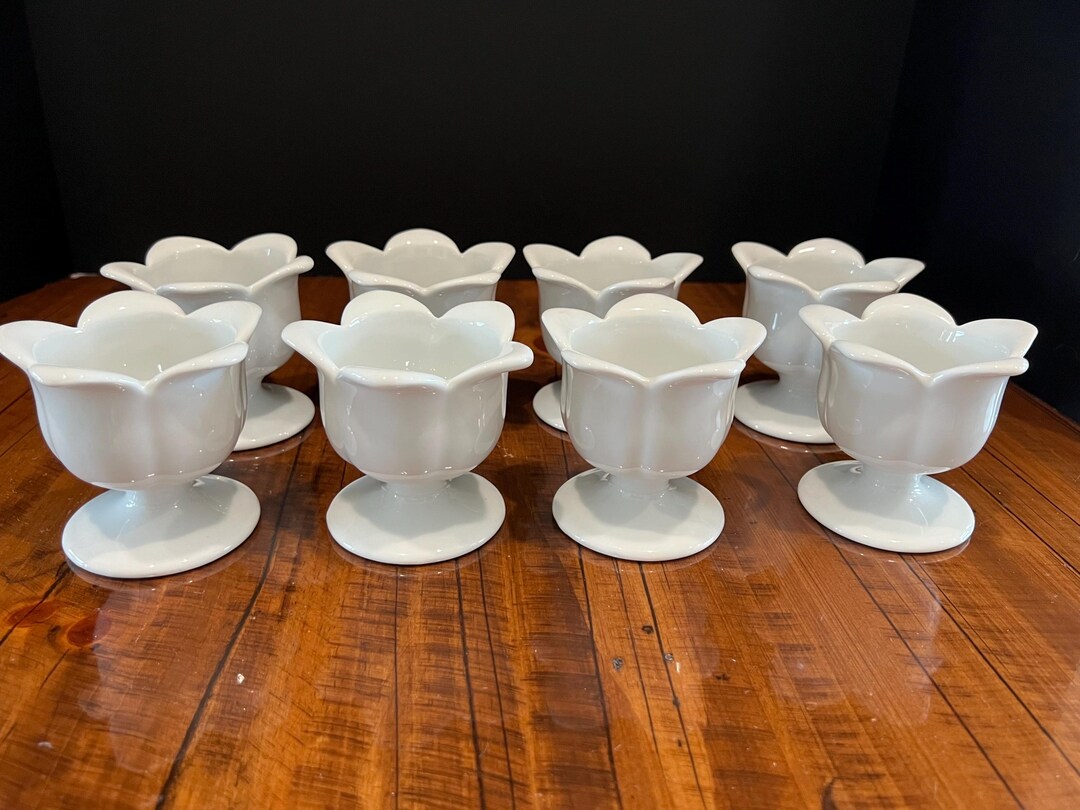 Set of 8 Vintage XCELL Ceramic Tulip Dessert,fruit, Ice Cream, Sherbet ...
