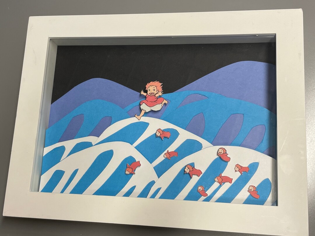Ponyo Inspired Paper Shadow Box Frame - Etsy