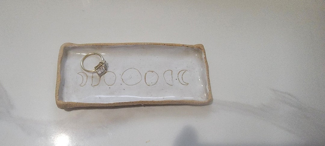 On Sale Tiny Moon Phase Ring Dish Ceramic Handmade Jewelry Tray Holders ...