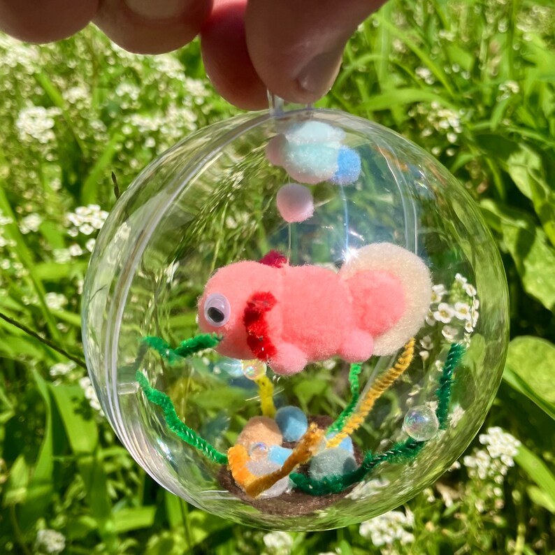 Axolotl Handmade Clorborama Clear Orb Diorama Craft Ornament One of a ...