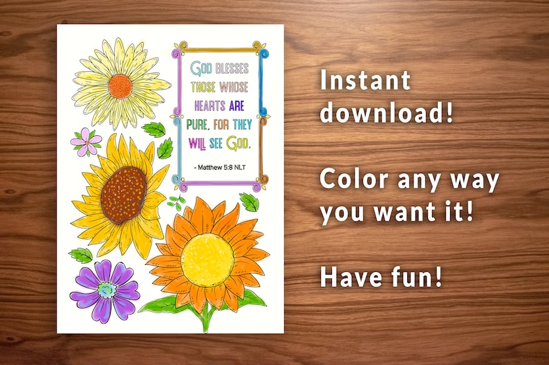 Flower Bible Coloring Book - Etsy
