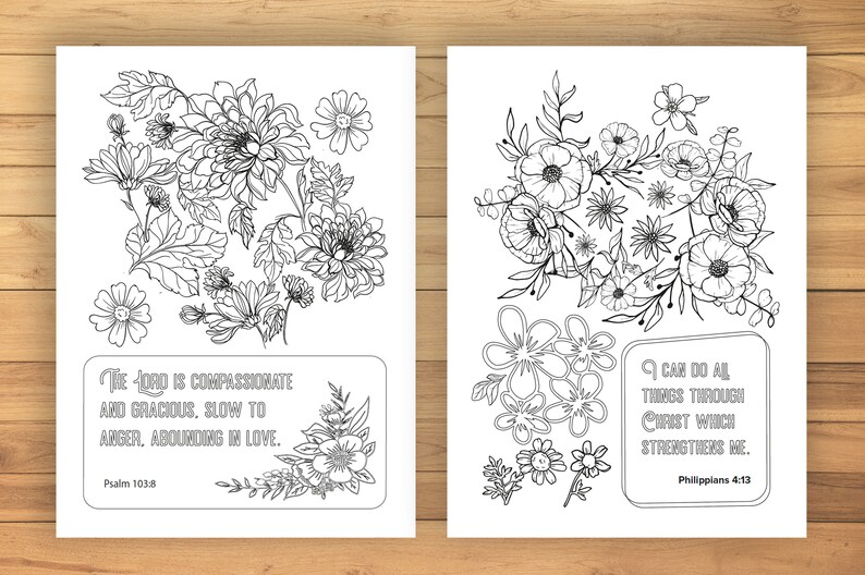 Flower Bible Coloring Book - Etsy