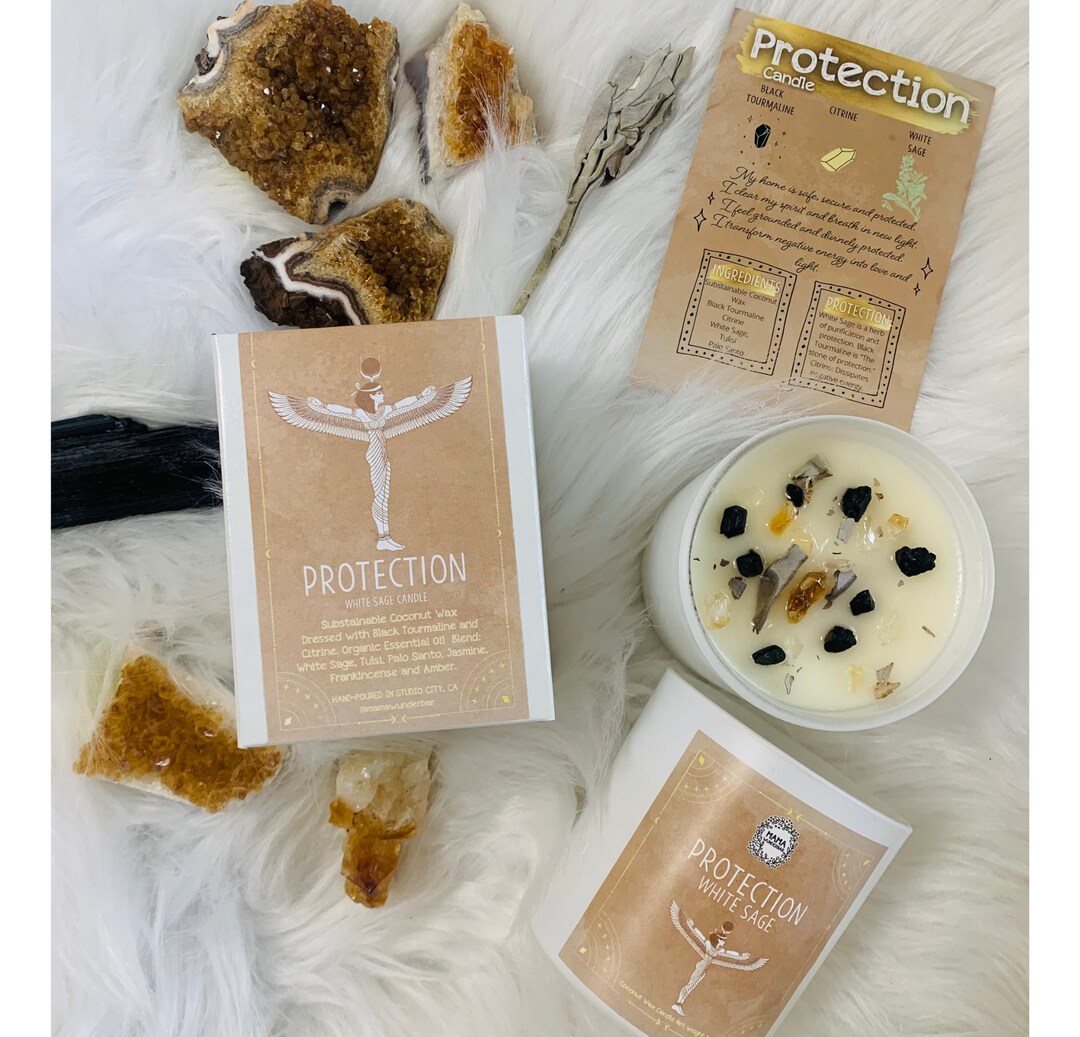 Protection Candle white Sage Candle Energy Cleansing Candle Black ...