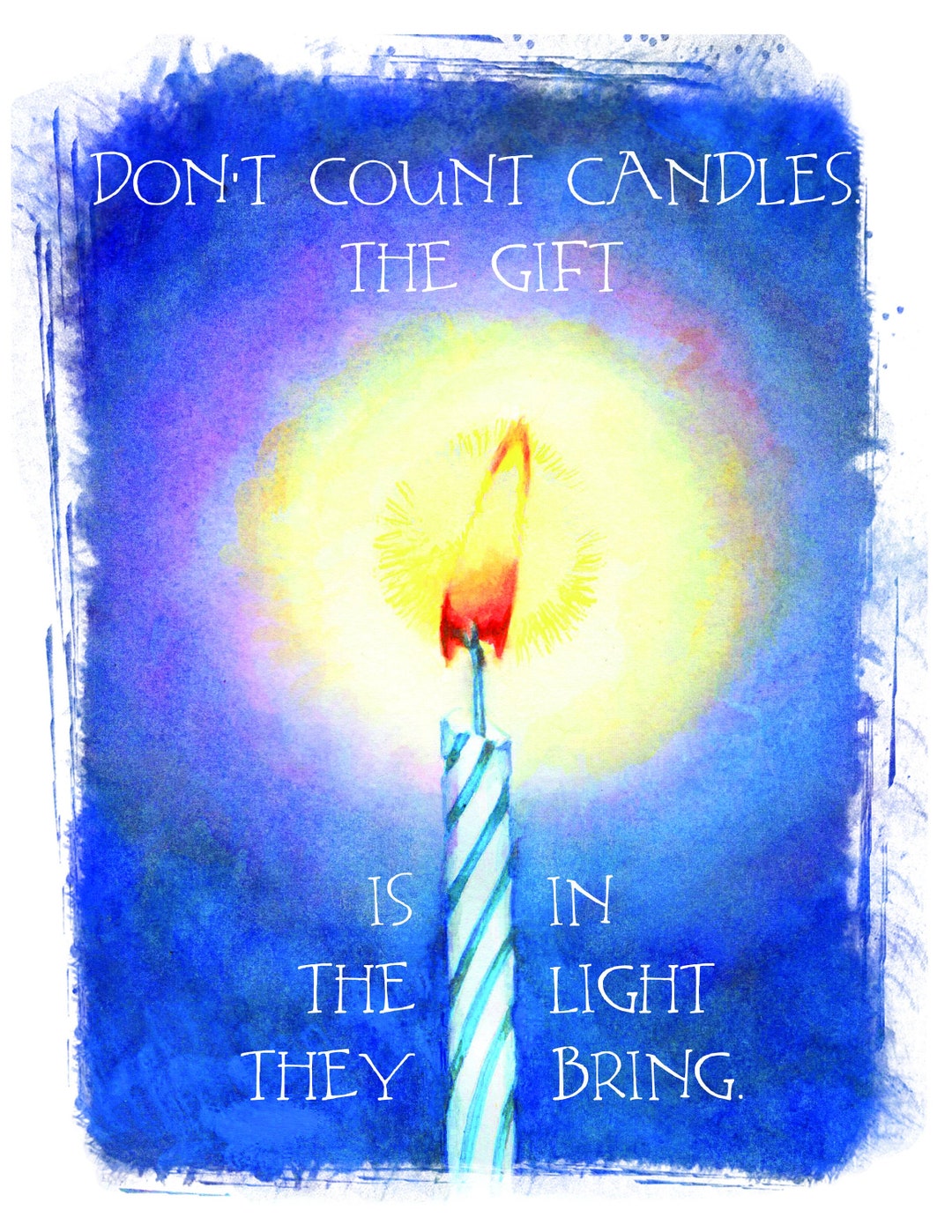 Candlelight Age-positive Birthday Card - Etsy