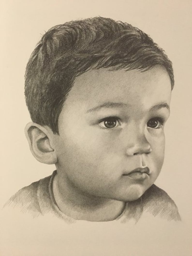 Custom Hand-drawn Pencil Portrait - Etsy
