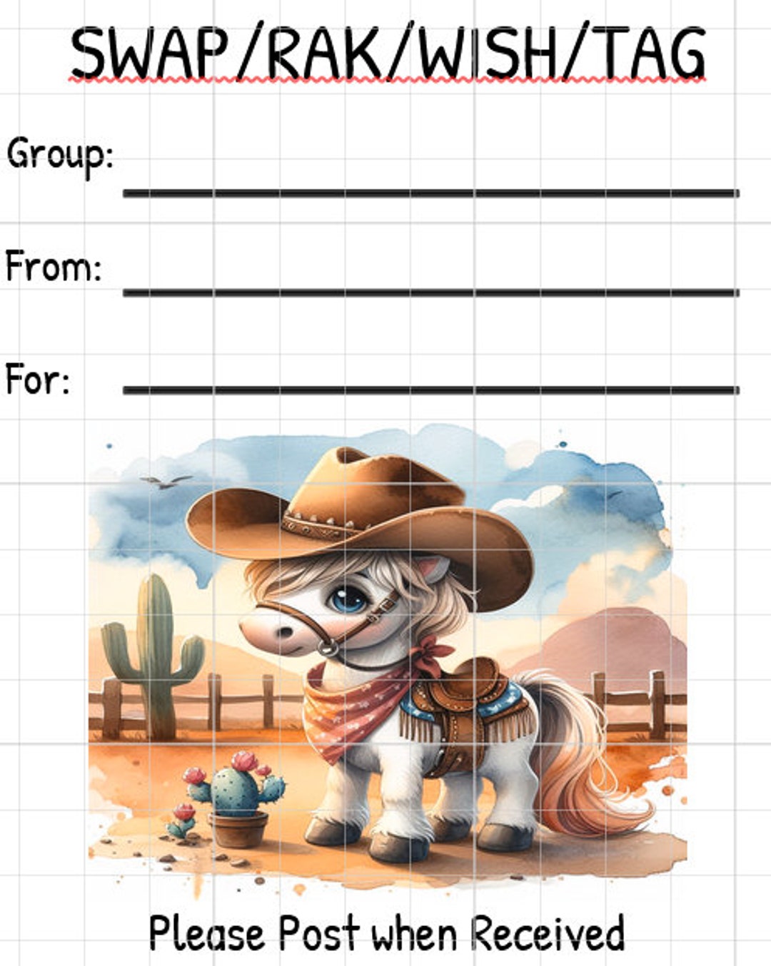 Printable INSTANT DOWNLOAD Tag Insert RAK Wish Group Label Pen Pal ...