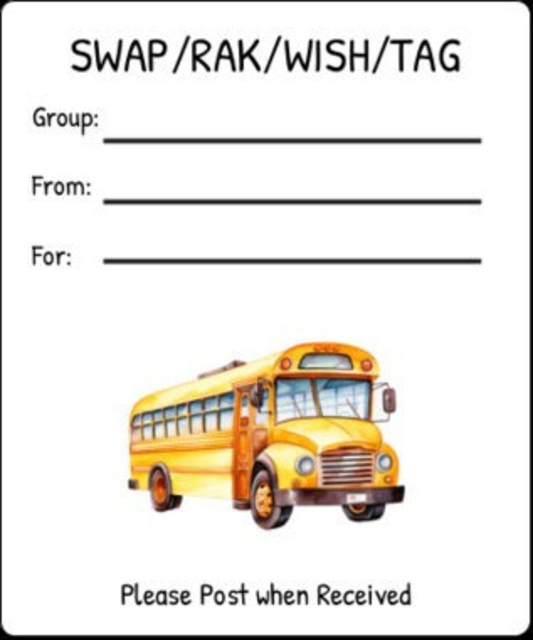 Printable INSTANT DOWNLOAD Tag Insert RAK Wish Group Label - Pen Pal ...