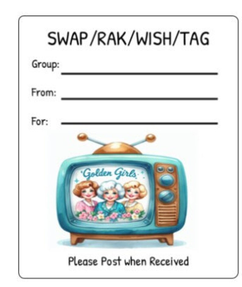 Printable INSTANT DOWNLOAD Tag Insert RAK Wish Group Label Pen Pal ...