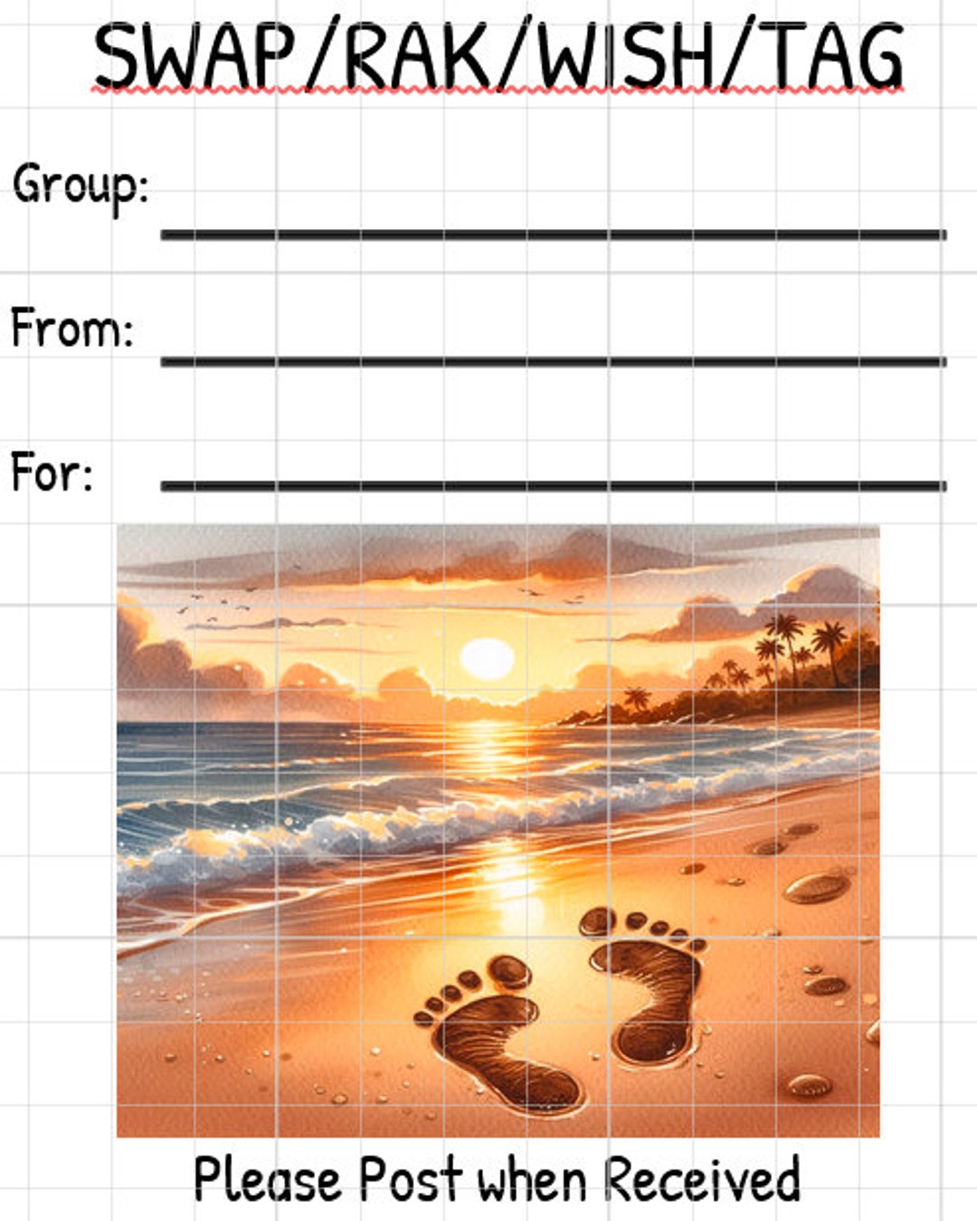 Printable INSTANT DOWNLOAD Tag Insert RAK Wish Group Label Pen Pal ...