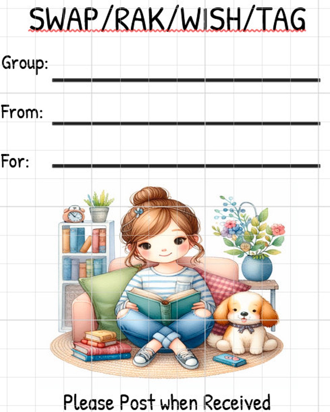 Printable INSTANT DOWNLOAD Tag Insert RAK Wish Group Label Pen Pal ...