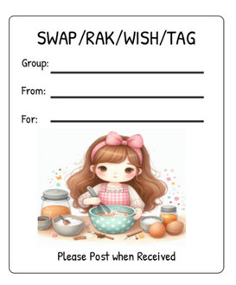 Printable INSTANT DOWNLOAD Tag Insert RAK Wish Group Label Pen Pal ...