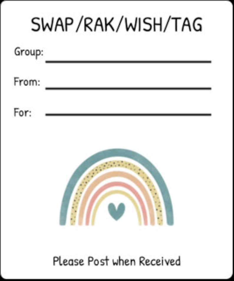 Printable INSTANT DOWNLOAD Tag Insert RAK Wish Group Label - Pen Pal ...