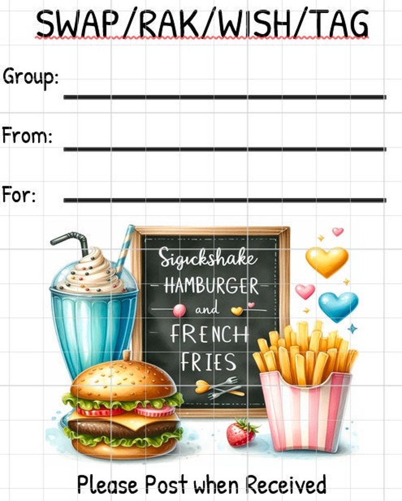 Printable INSTANT DOWNLOAD Tag Insert RAK Wish Group Label Pen Pal ...