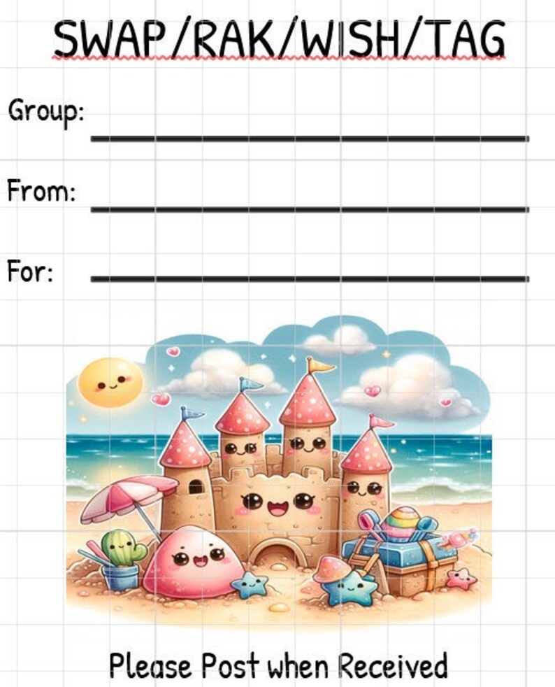 Printable INSTANT DOWNLOAD Tag Insert RAK Wish Group Label Pen Pal ...