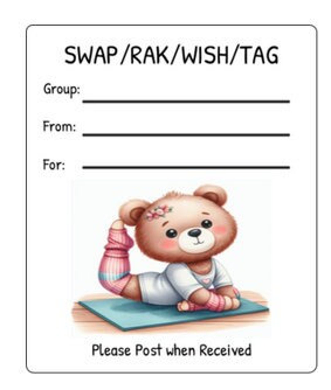 Printable INSTANT DOWNLOAD Tag Insert RAK Wish Group Label Pen Pal ...