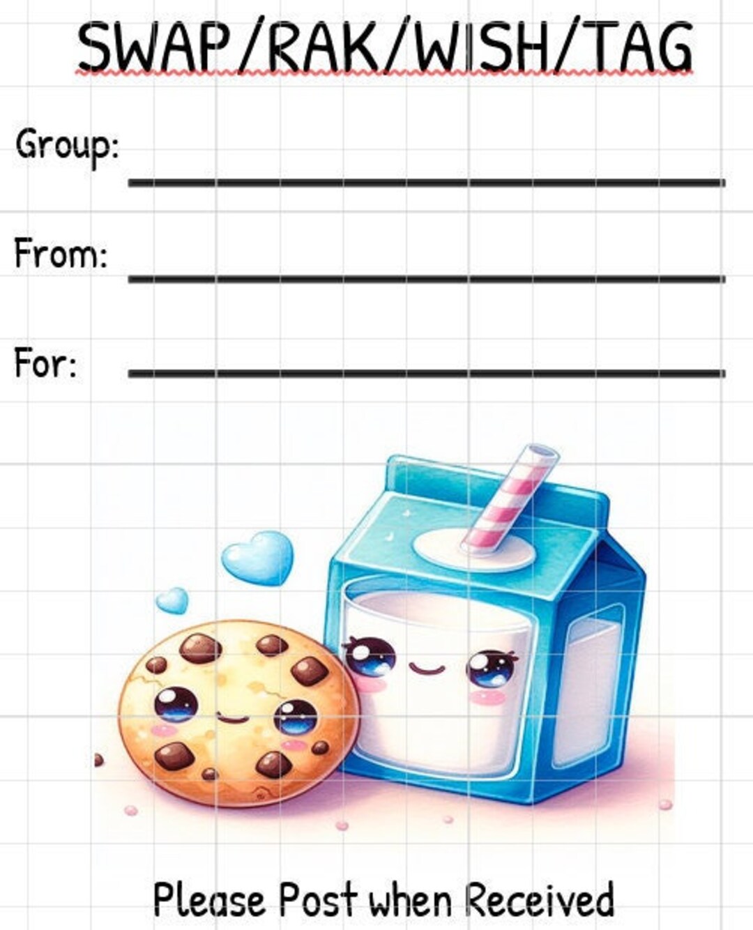 Printable INSTANT DOWNLOAD Tag Insert RAK Wish Group Label Pen Pal ...