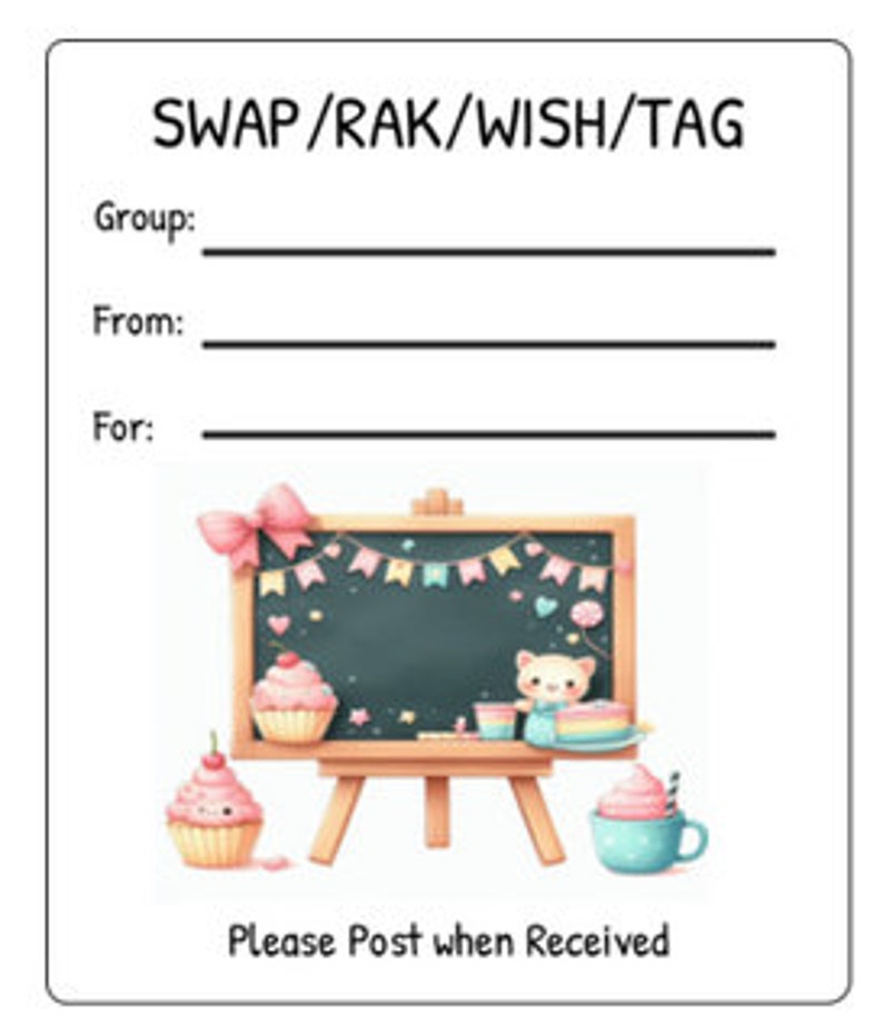 Printable INSTANT DOWNLOAD Tag Insert RAK Wish Group Label Pen Pal ...
