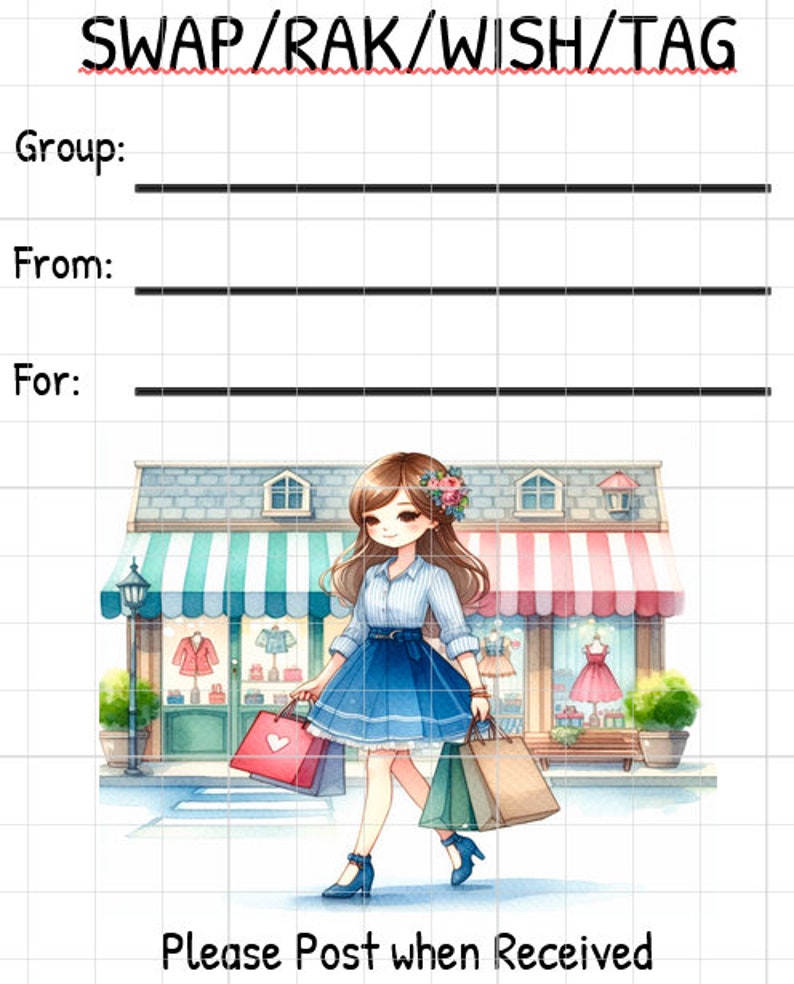 Printable INSTANT DOWNLOAD Tag Insert RAK Wish Group Label Pen Pal ...