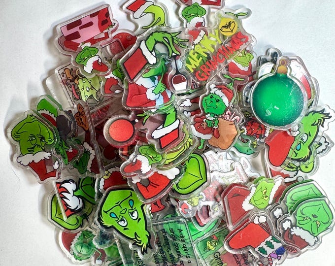 4cm Acrylic Mean Green Christmas Guy Charm DIY Charms Kawaii Flat Backs ...