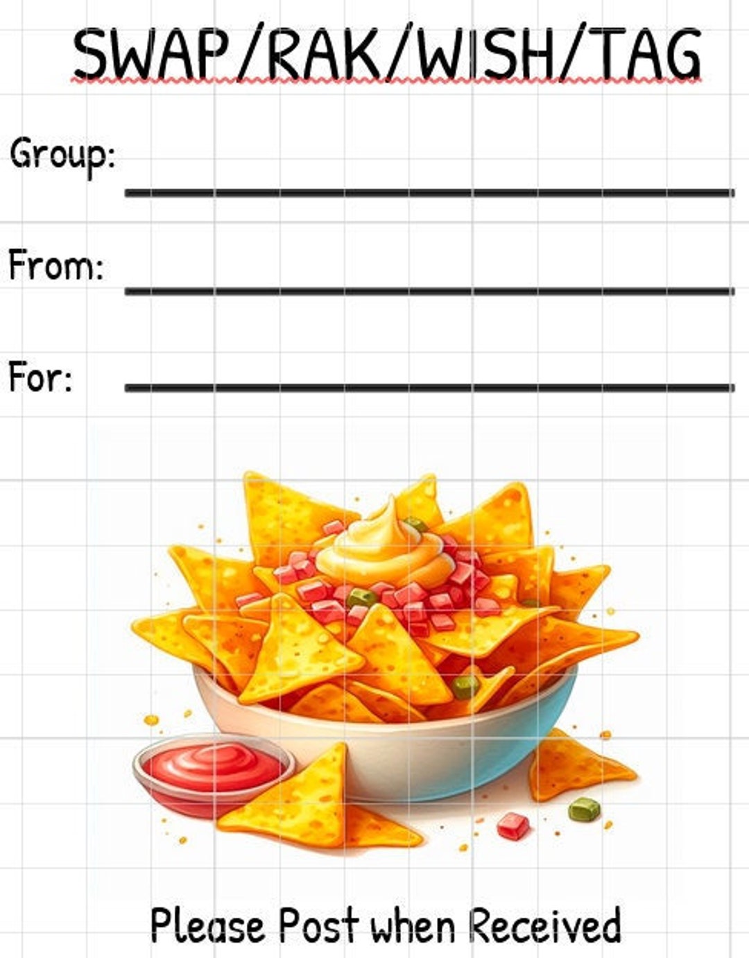 Printable INSTANT DOWNLOAD Tag Insert RAK Wish Group Label Pen Pal ...