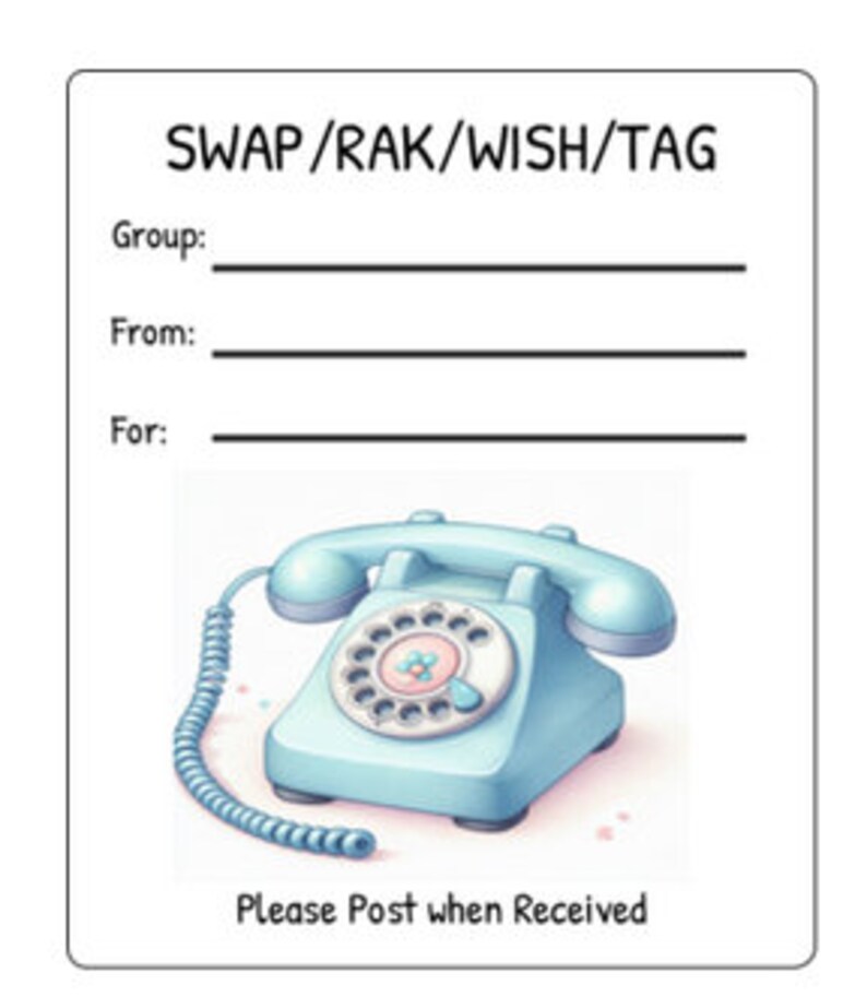 Printable INSTANT DOWNLOAD Tag Insert RAK Wish Group Label Pen Pal ...