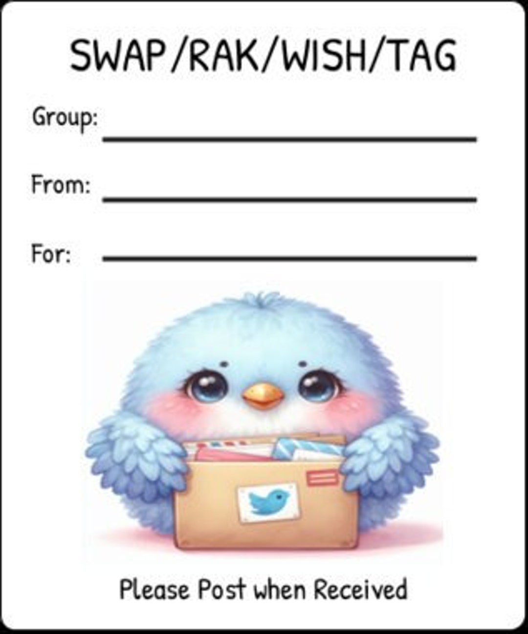 Printable INSTANT DOWNLOAD Tag Insert RAK Wish Group Label - Pen Pal ...