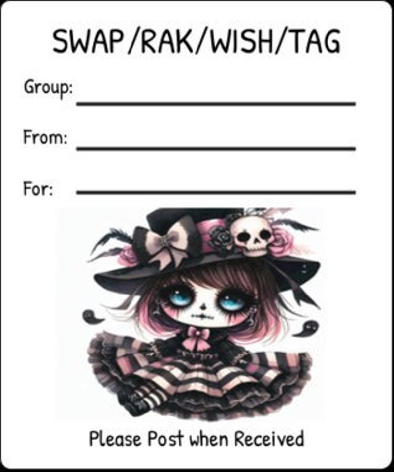 Printable INSTANT DOWNLOAD Tag Insert RAK Wish Group Label - Pen Pal ...
