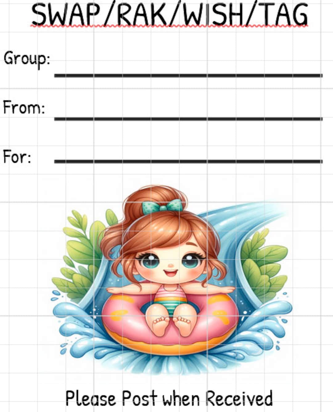 Printable INSTANT DOWNLOAD Tag Insert RAK Wish Group Label Pen Pal ...