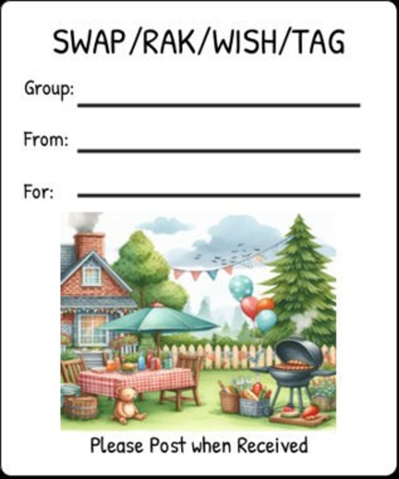 Printable INSTANT DOWNLOAD Tag Insert RAK Wish Group Label Pen Pal ...