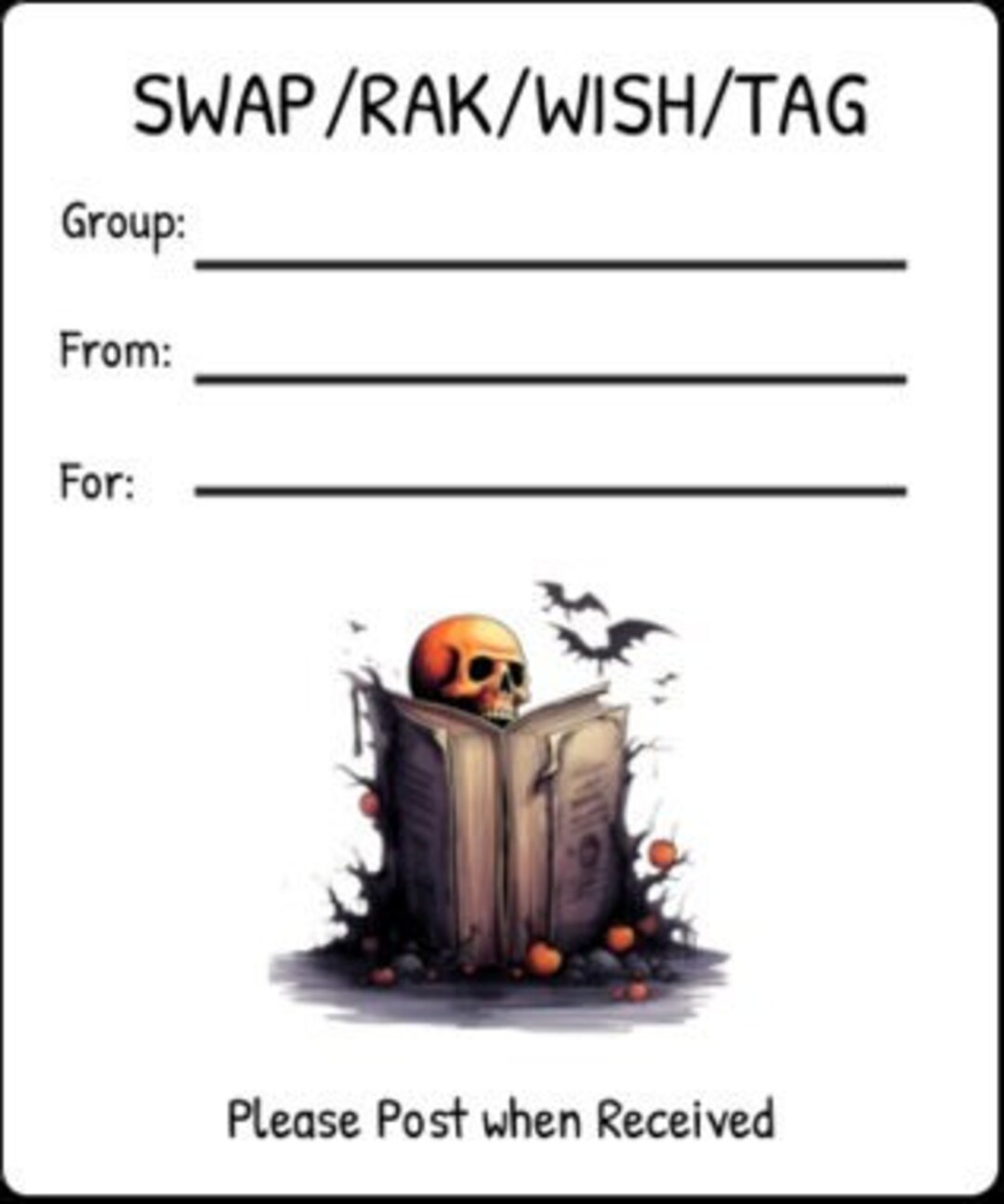 Printable INSTANT DOWNLOAD Tag Insert RAK Wish Group Label Pen Pal ...