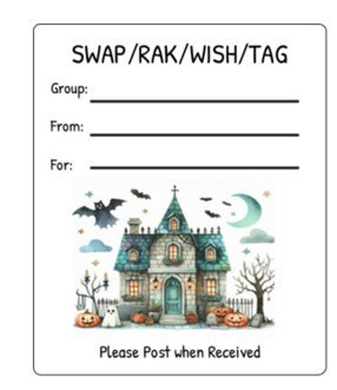 Printable INSTANT DOWNLOAD Tag Insert RAK Wish Group Label Pen Pal ...