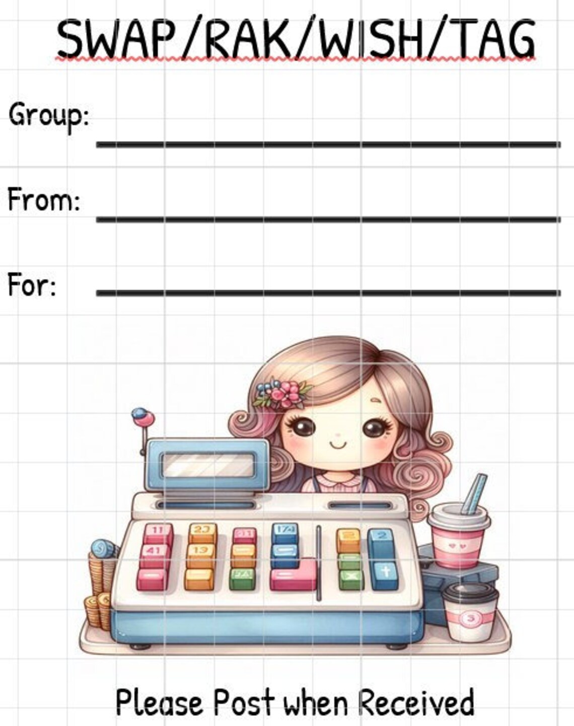 Printable INSTANT DOWNLOAD Tag Insert RAK Wish Group Label Pen Pal ...