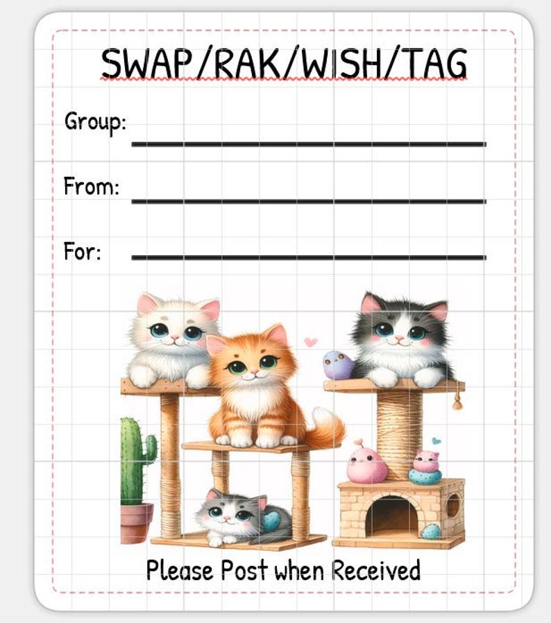 Printable INSTANT DOWNLOAD Tag Insert RAK Wish Group Label Pen Pal ...