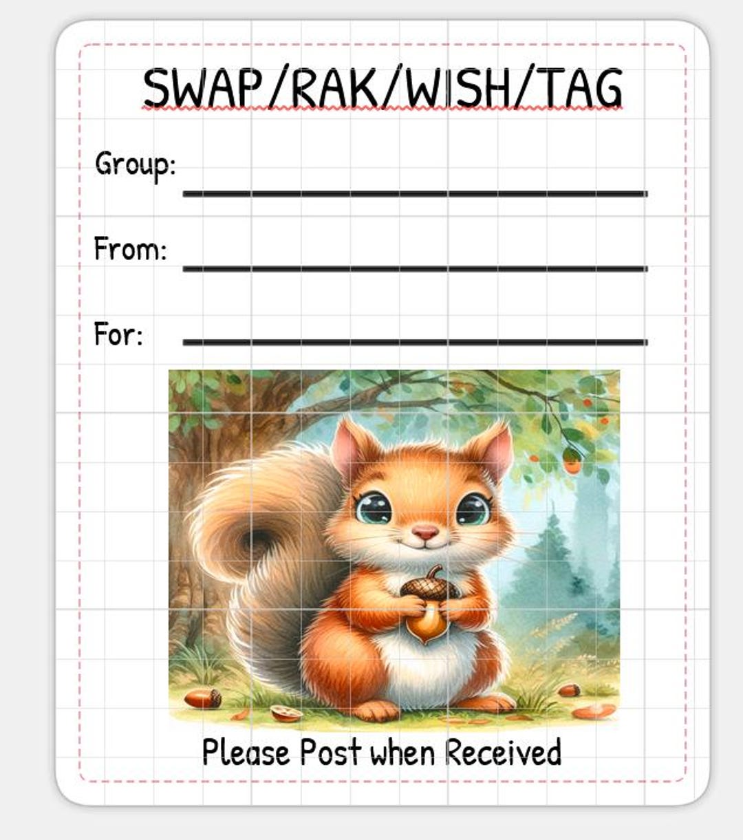 Printable INSTANT DOWNLOAD Tag Insert RAK Wish Group Label Pen Pal ...