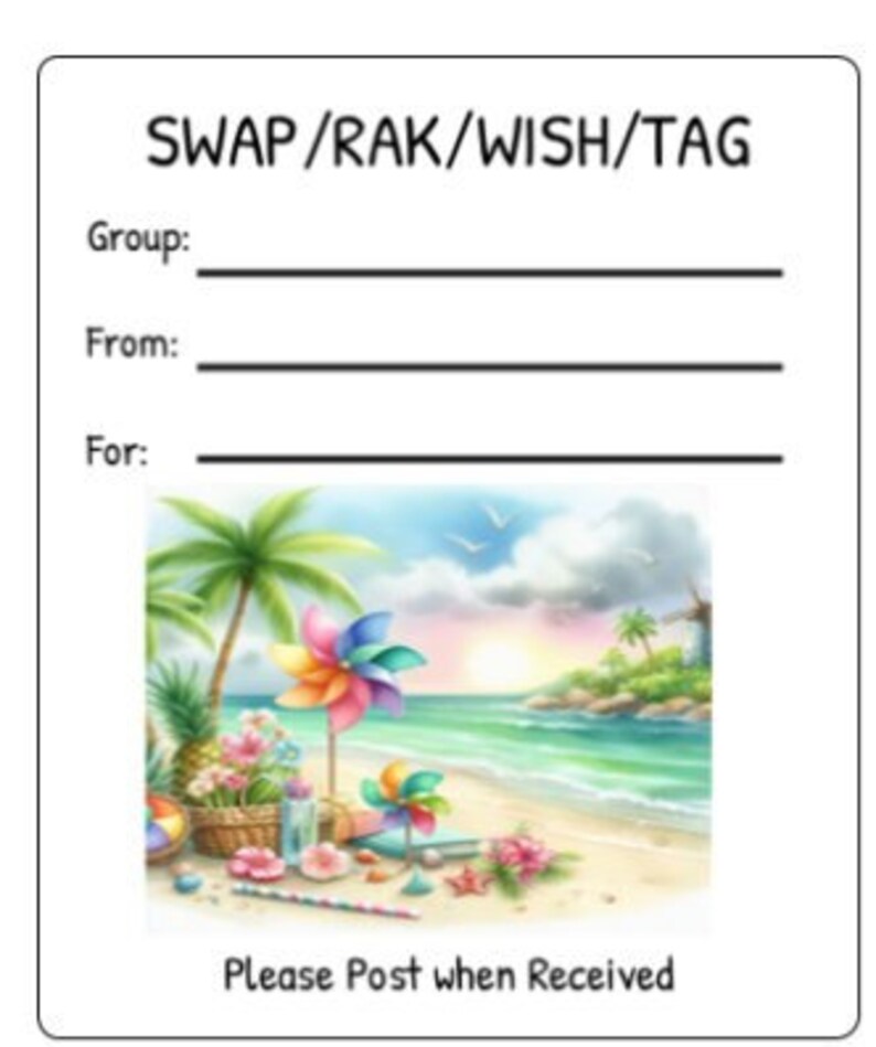 Printable INSTANT DOWNLOAD Tag Insert RAK Wish Group Label Pen Pal ...