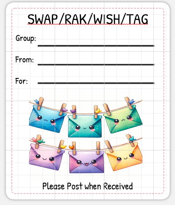Printable INSTANT DOWNLOAD Tag Insert RAK Wish Group Label Pen Pal ...