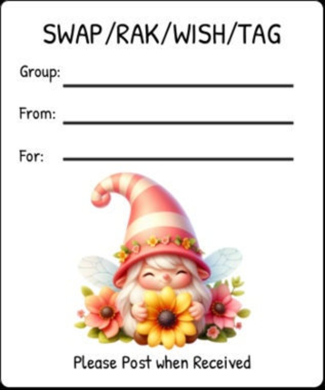 Printable INSTANT DOWNLOAD Tag Insert RAK Wish Group Label - Pen Pal ...