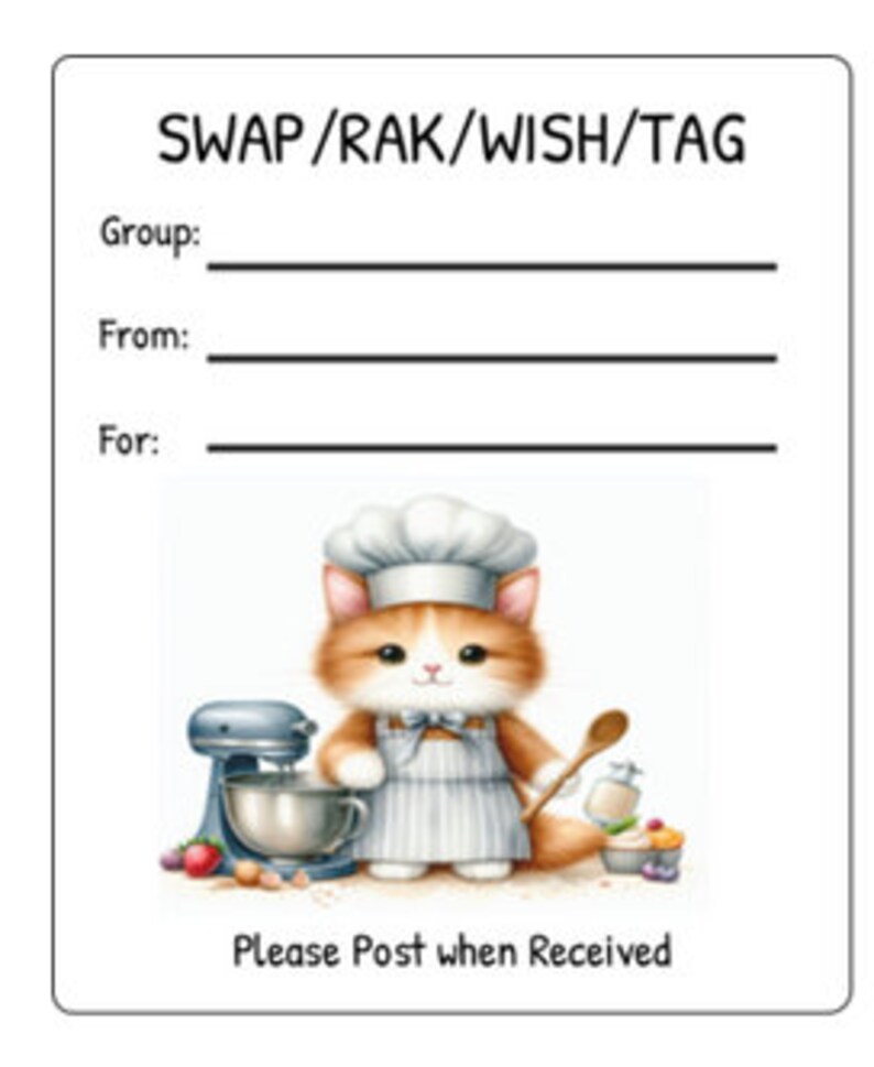 Printable INSTANT DOWNLOAD Tag Insert RAK Wish Group Label Pen Pal ...