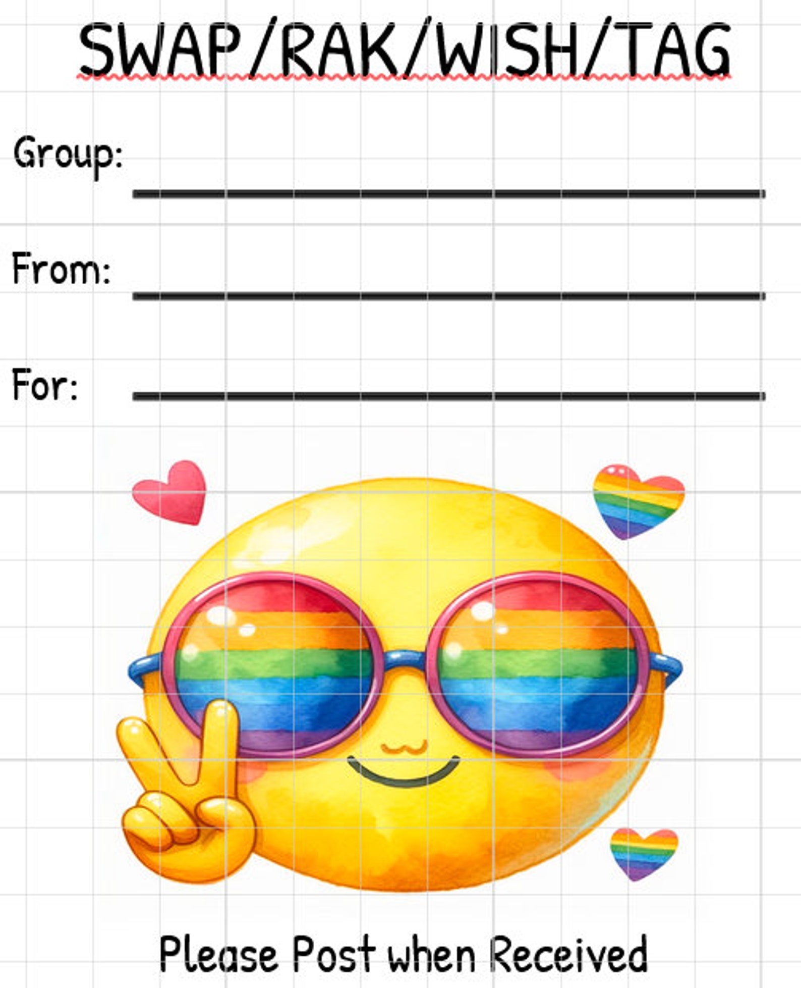 Printable INSTANT DOWNLOAD Tag Insert RAK Wish Group Label Pen Pal ...