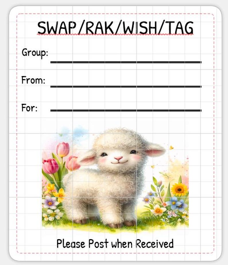 Printable INSTANT DOWNLOAD Tag Insert RAK Wish Group Label Pen Pal ...